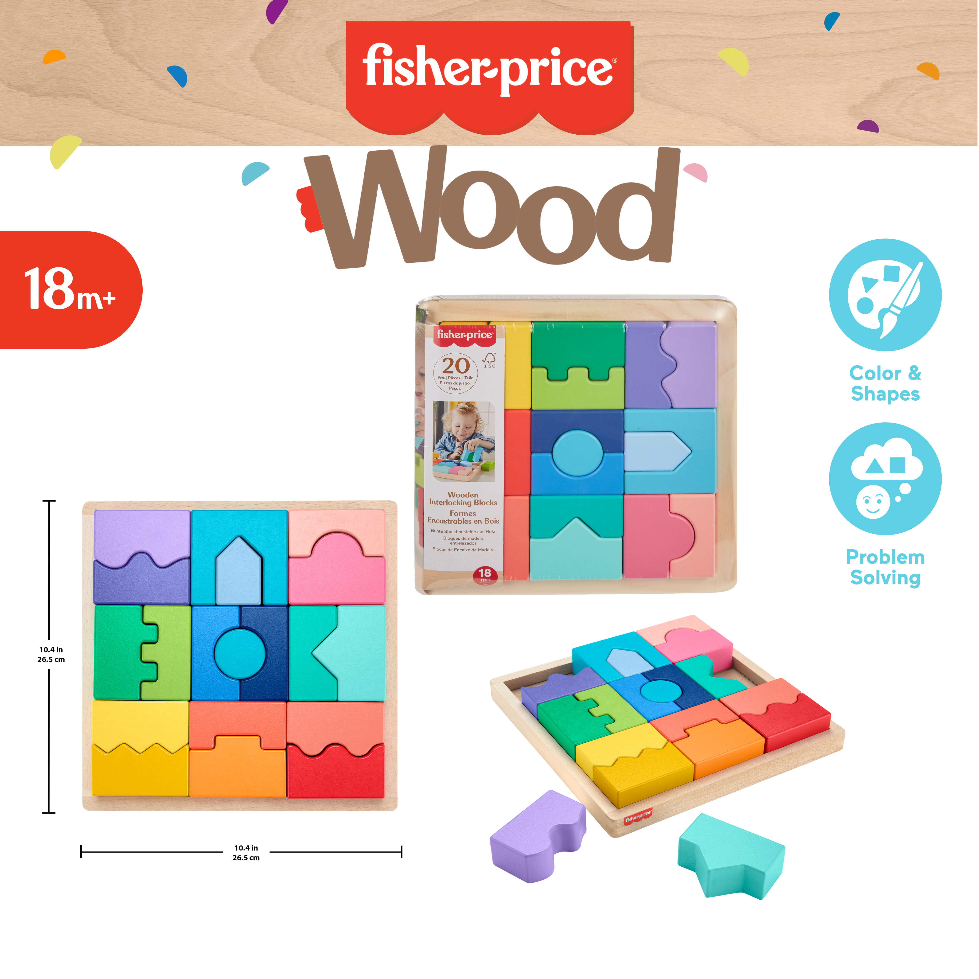 Fisher-Price Wooden Interlocking Blocks (HXT95) | Lazada