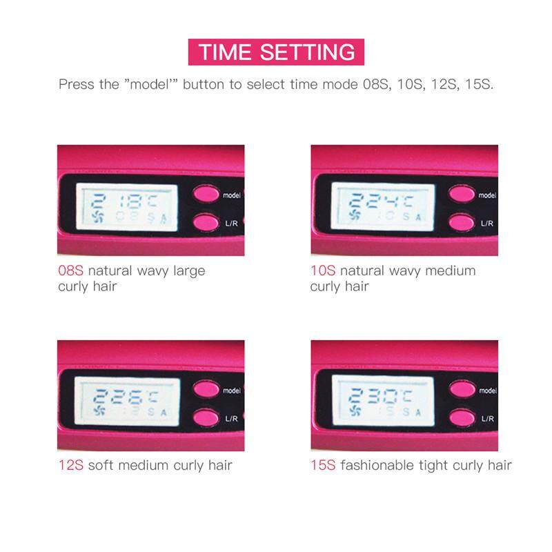 Ckeyin อัตโนมัติ Curl ทัวร์มาลีนดัดผมเซรามิก 3 ขนาดคลื่นดัดผมเหล็กเปียก ...