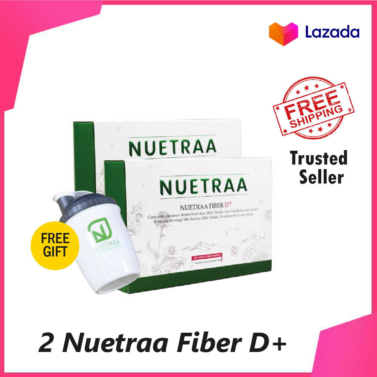 2 Box Nuetraa Fiber D+ Prebiotic Drinks | Lazada