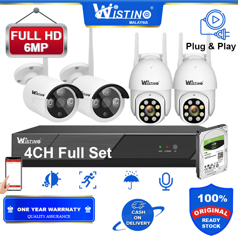 Wistino NVR Kits Plug and Play 4CH FHD 6MP NVR CCTV System HD 6MP IP CAMERA Wireless ...