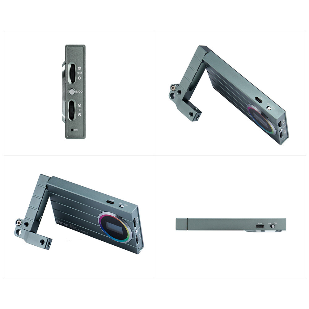 Godox M1 Mini RGB LED Light Full Color Video Lamp 13W 2500~8500K Color ...