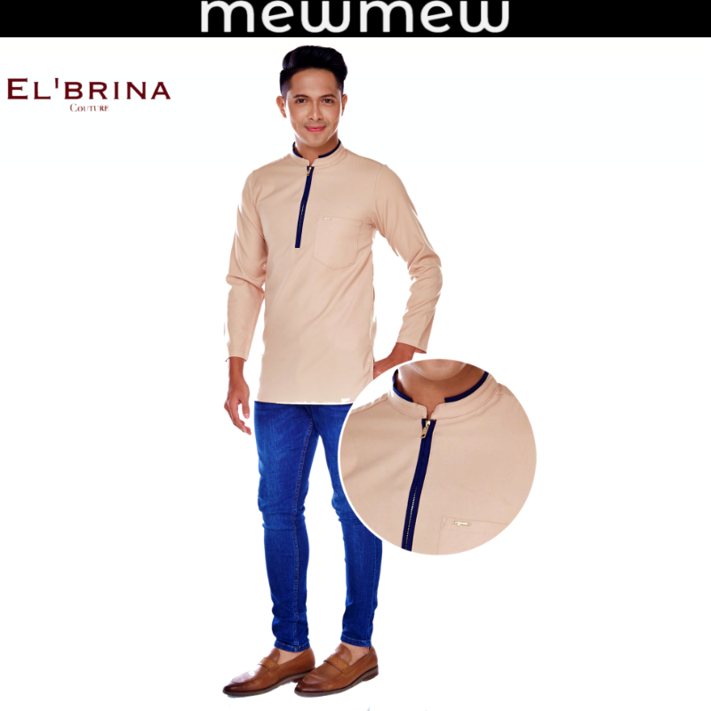 BAJU KURTA DEWASA LONG SLEEVE SLIM FIT DAN BERKOLAR & DEPAN ZIP BAJU ...