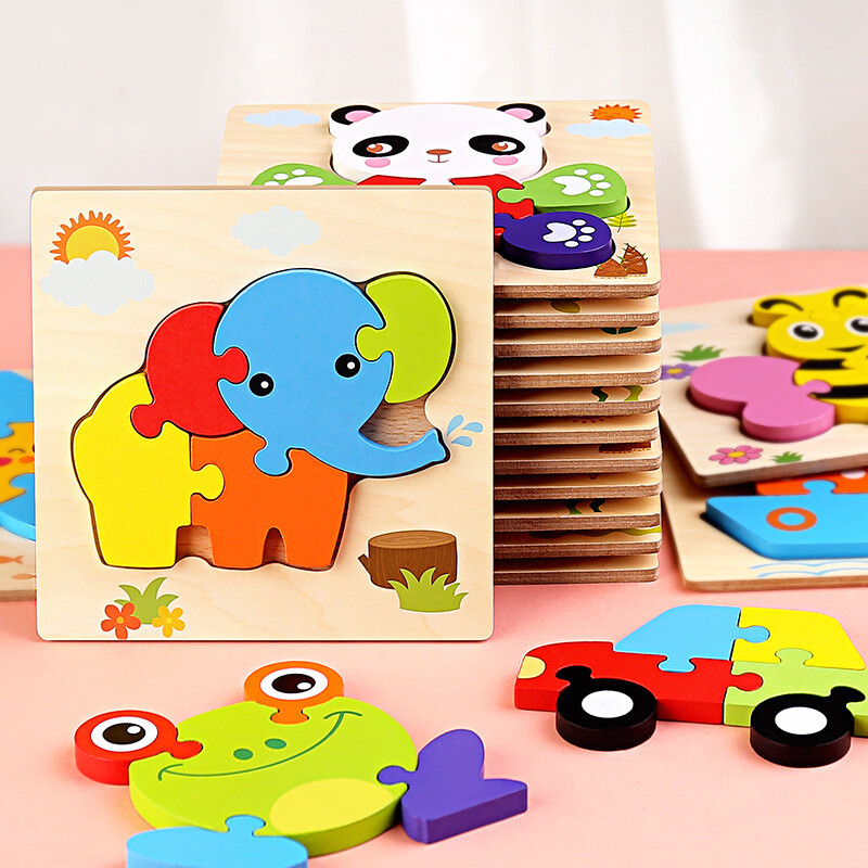 Colored Wooden Logic Puzzle For Kids Wooden Stacking Puzzle Toy ...