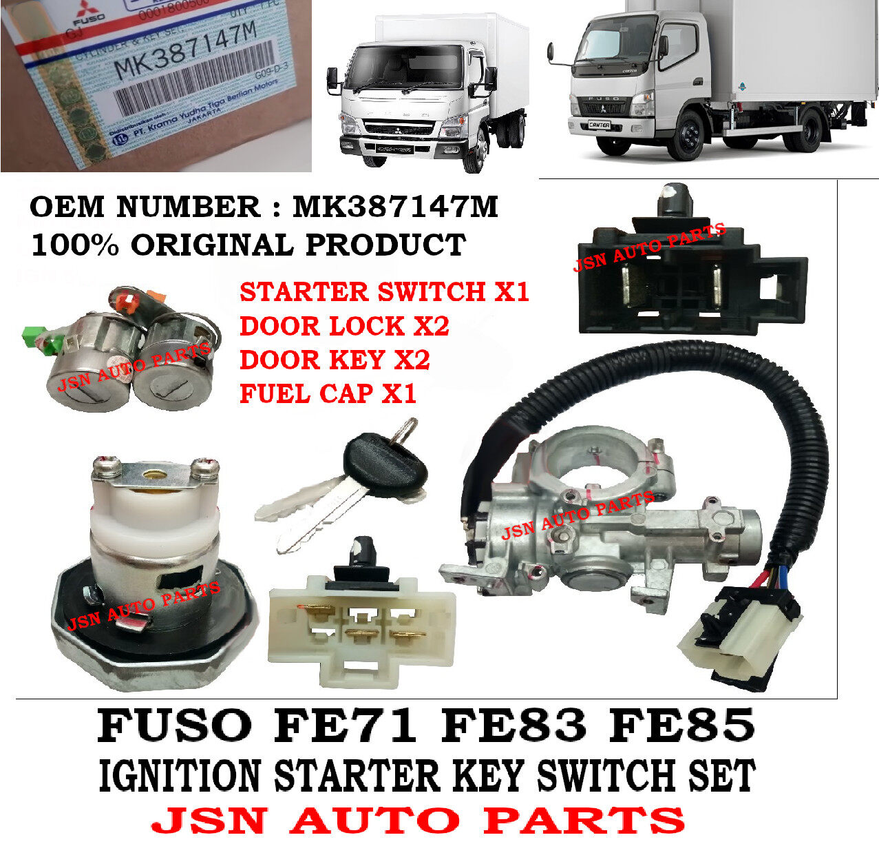 J02S06 IGNITION SWITCH FULL SET FUSO FE71 FE83 FE85 STARTER KET SWITCH ...