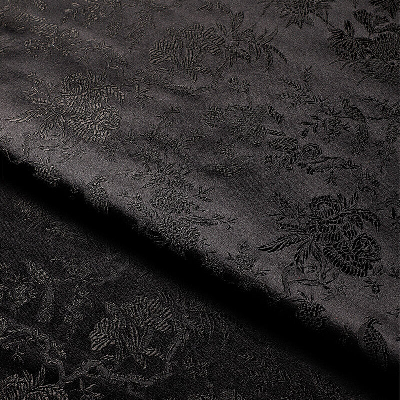 Silk Brocade Fabric Bird Embroidery Pattern Damask Cloth DIY for ...