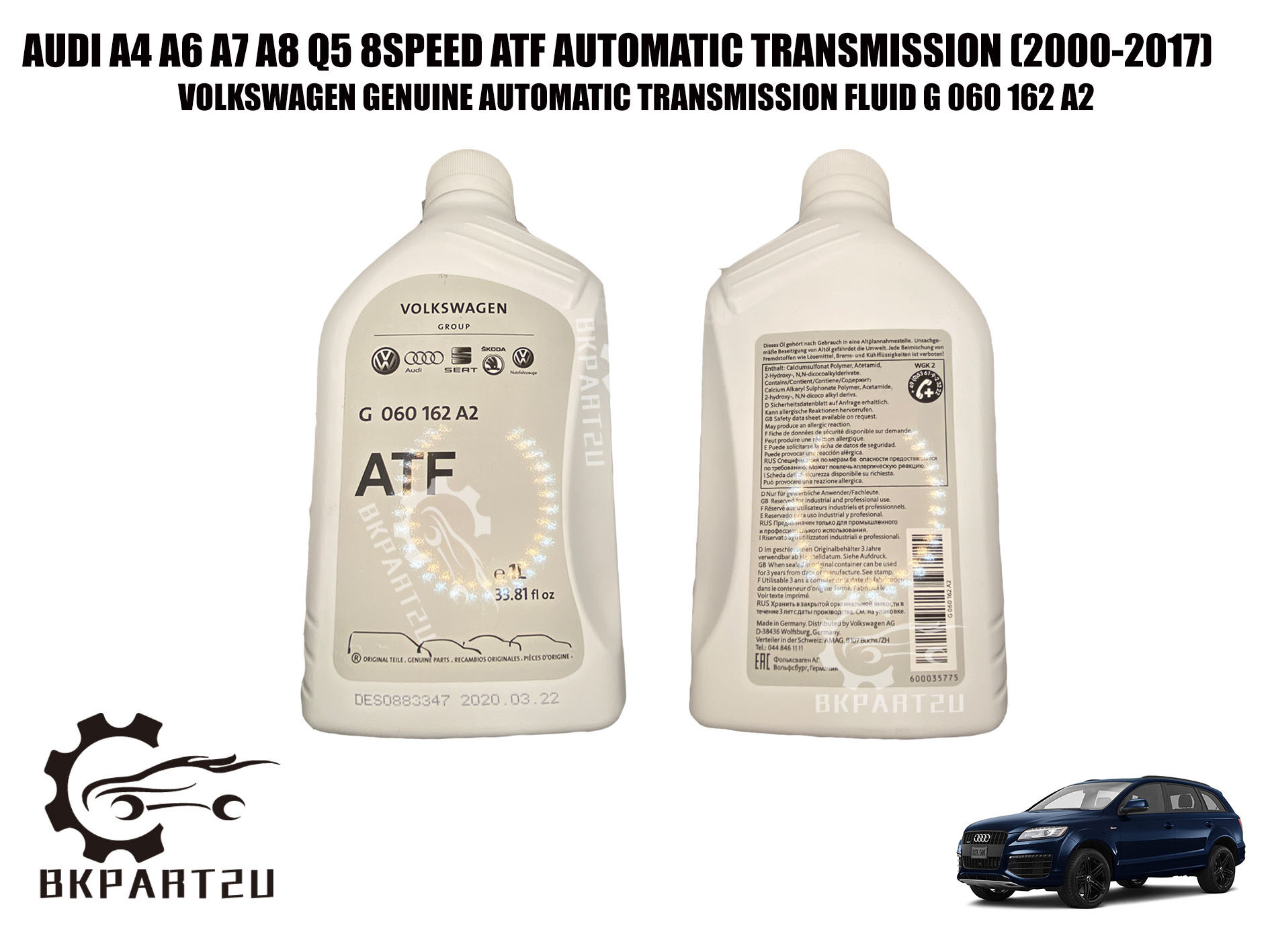 Audi A6 A7 A8 Q5 Q7 8 Speed ATF Automatic Transmission (2000-2017) Auto ...