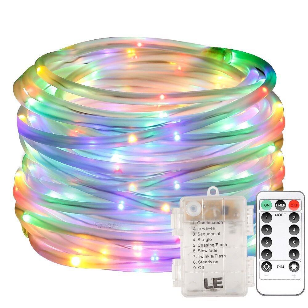 5/10M Copper Wire Tube Light String 8 Mode Waterproof Remote Control ...