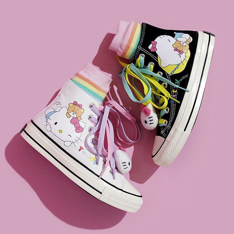 Kawaii Hello Kitty Doll Canvas Shoes Anime My Melody Kero Keroppi ...