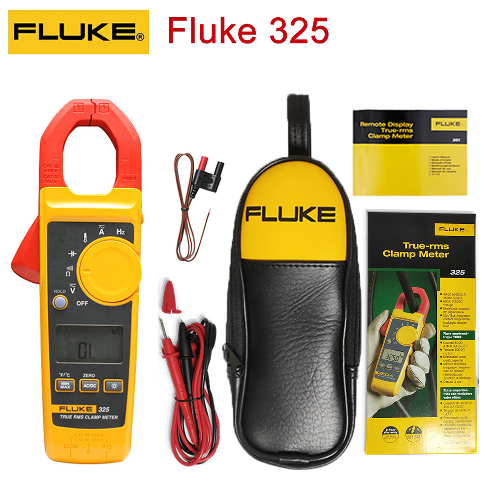 Fluke 325 True-RMS Clamp Meter AC DC Current and Voltage Tester ...