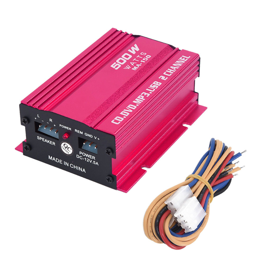 12V 2 Audio Hi-Fi Mini Subwoofer Amplifier Stereo 500W NEW Car | Lazada ...