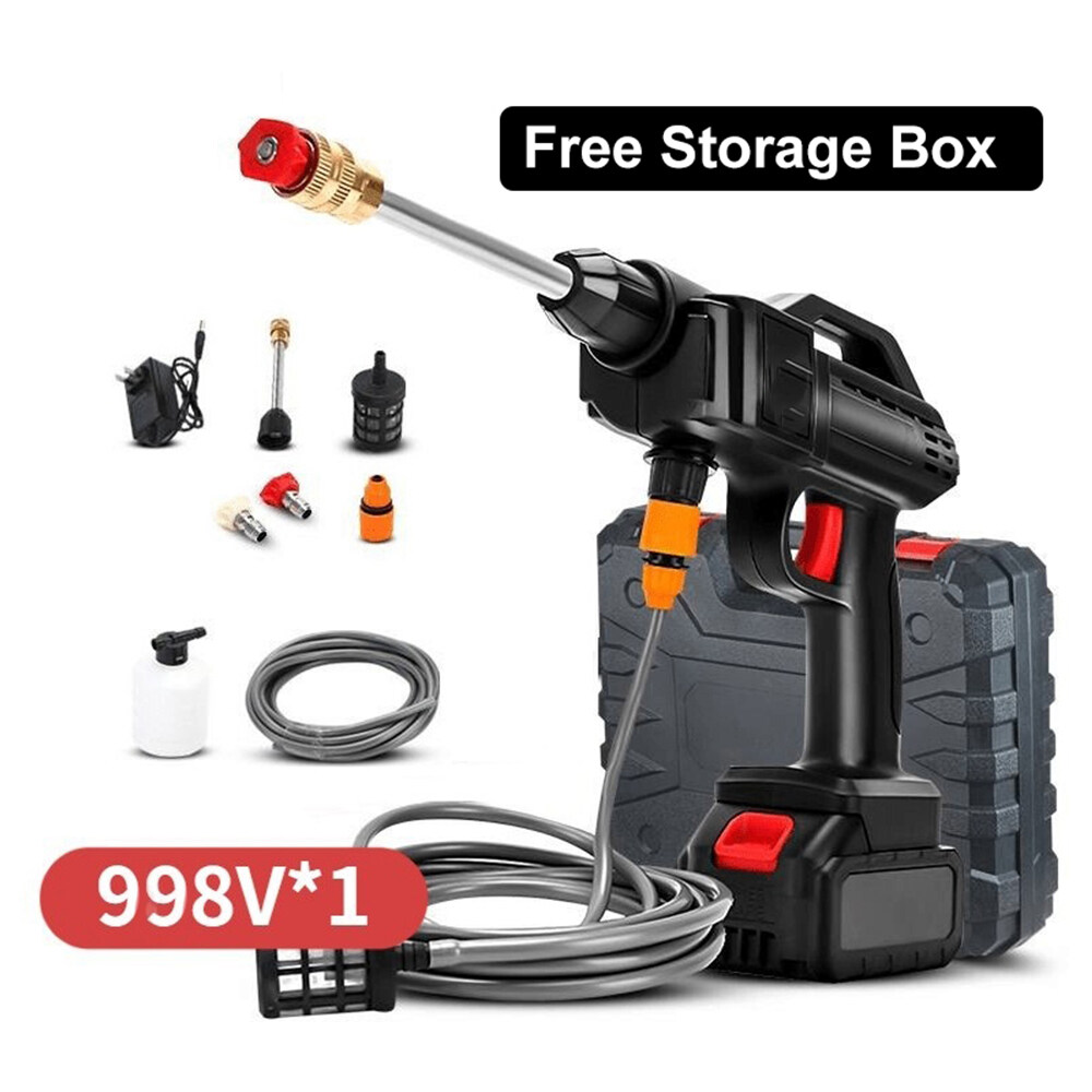 998VF Portable Water Jet Gun Wireless Car Washer Electric High Pressure ...