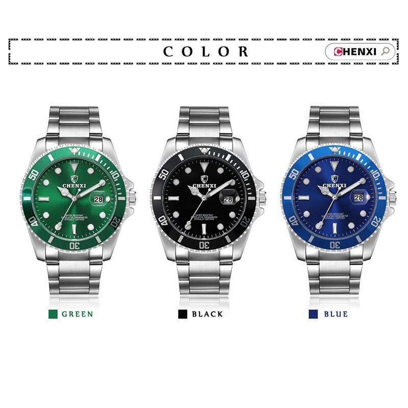 CHENXI 085 แฟชั่นนาฬิกาแบบทางการสำหรับนาฬิกาผู้หญิงสแตนเลส Luminous Pointer ปฏิทินกันน้ำควอตซ์ ...