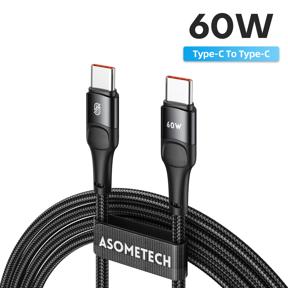 ASOMETECH PD 100W 60W USB C To USB Type C Cable Cord Quick Charge 4.0 5A Fast Charger For Huawei ...