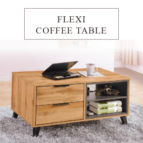 Flexi Series Studio Scandinavian Coffee Table / with 2 Drawer and ...