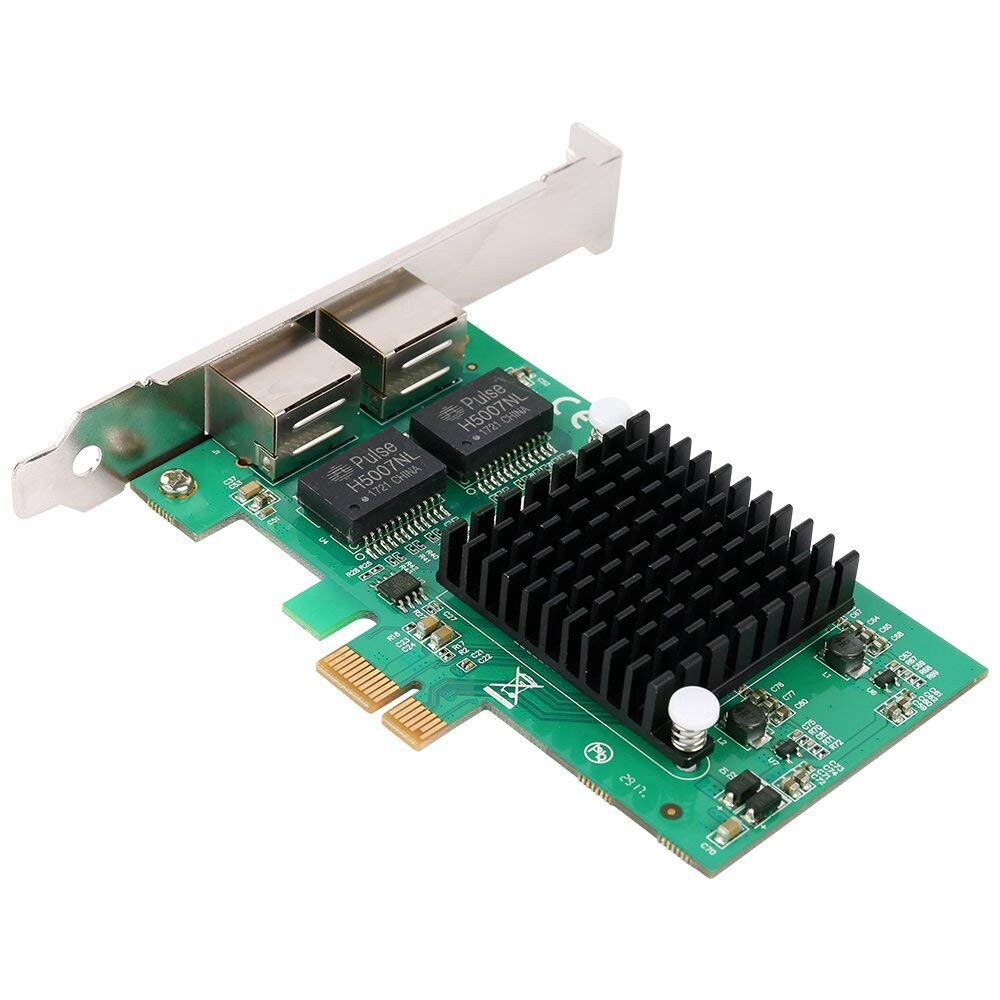 Gigabit Ethernet Pci-E Network Controller Card 10/100/1000Mbps, Rj45 X2 Dual 2 Port Pcie Server ...