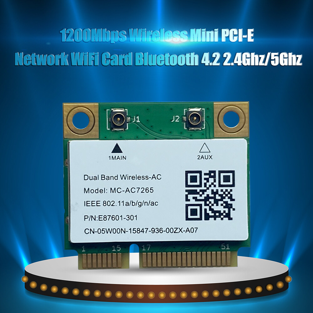 1200Mbps Wireless Mini PCI-E Network WiFi Card Bluetooth 4.2 2.4Ghz ...