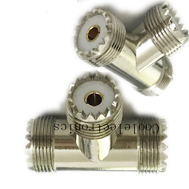 1pc UHF SO239 Female to Two UHF Female Jack T Type 3 Way Coax Cable ...