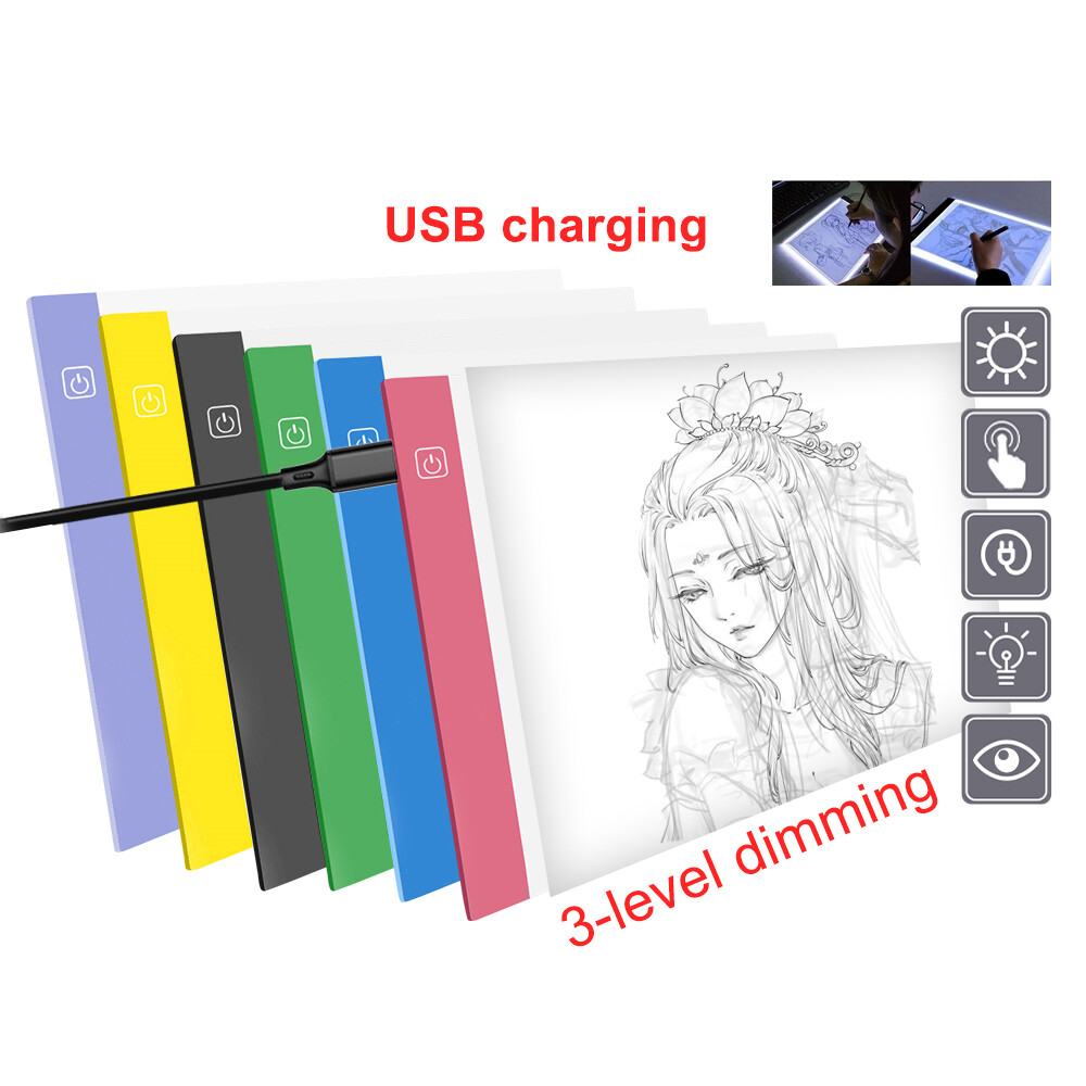 [ยก] A3 USB ขับเคลื่อนแผ่นแสงบางพิเศษไฟ LED วาดแผ่นไฟ LED กระดานติดตาม3ระดับลดแสง - elevict ...