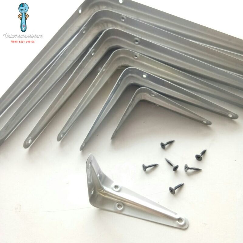 (1 pairs) L Bracket Light Duty Shelf Brackets | Bracket Dinding ...