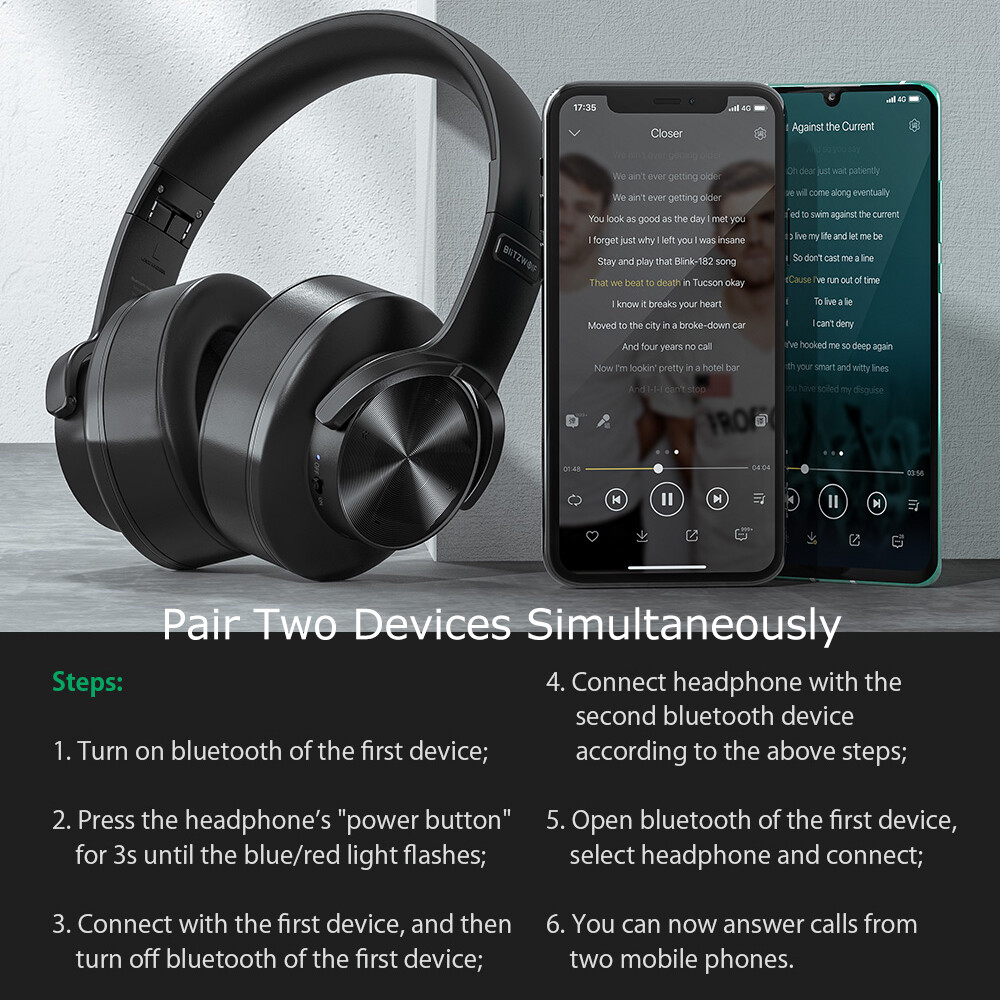 BlitzWolf BW-HP2ใหม่ล่าสุดบลูทูธควบคุมแบบสัมผัส5.0หูฟังโทรศัพท์ไร้สาย ...