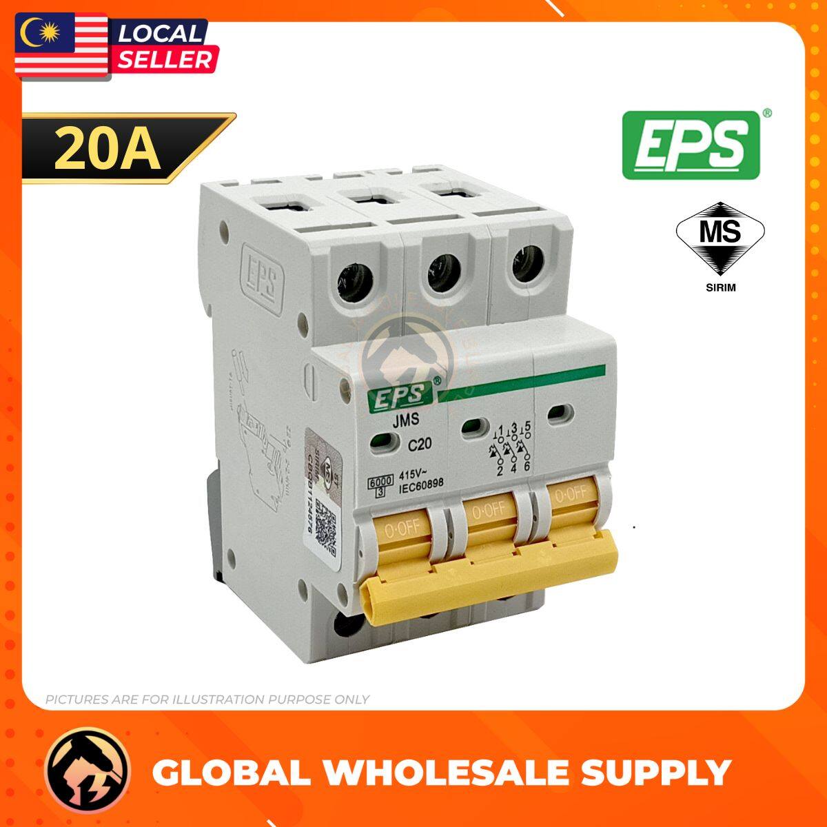 SIRIM EPS 3 POLE MCB Three Pole Miniature Circuit Breaker MCB DIN Rail Mount Circuit Breaker ...