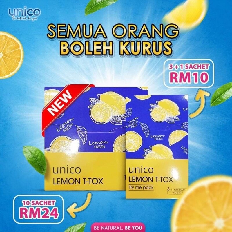 UNICO Lemon T-Tox Puding Glo 4s 10s Tea Tox Original T Tox Pudding ...