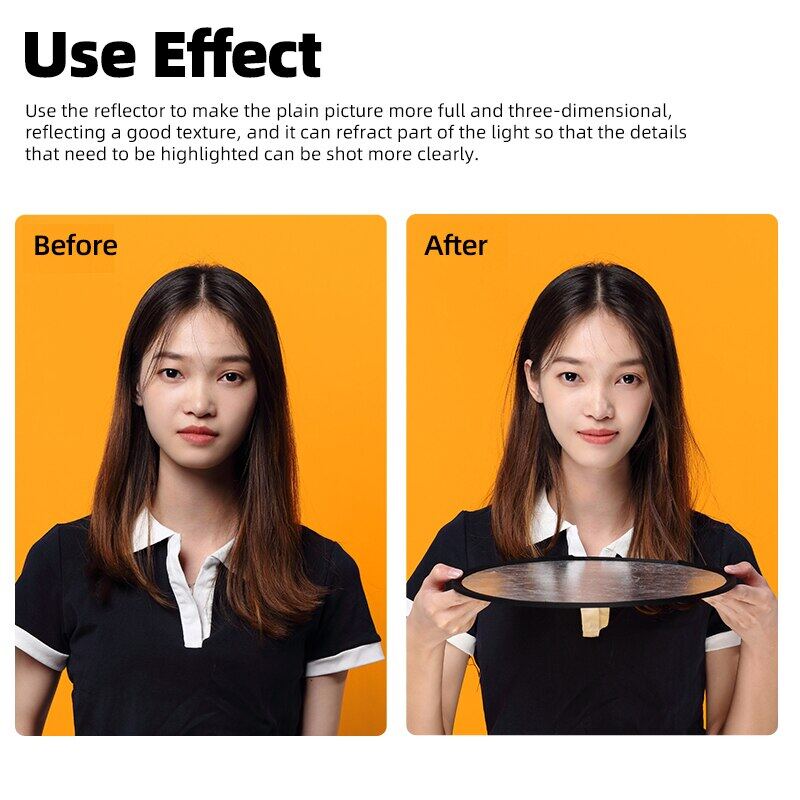 AMBITFUL 2in1 Gold Silver White 30cm Round Camera Lighting Photo Disc ...