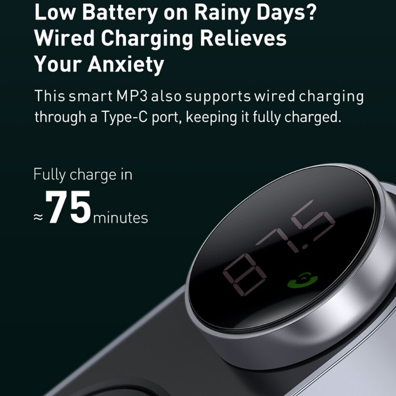 Solar Car FM Transmitter Bluetooth-Compatible 5.0 Car Kit Wireless ...