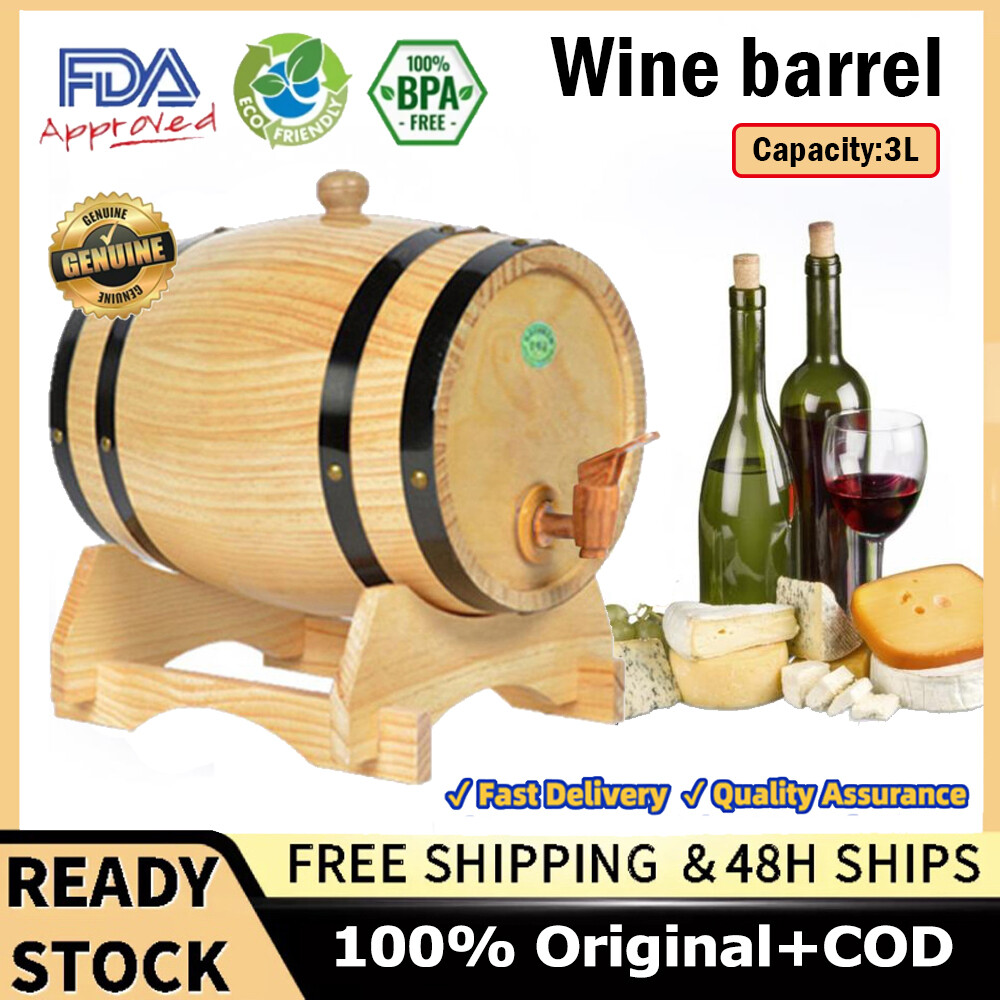 [Ready stock+100% Original] 3L Oak Pine Wine Barrel Storage Special ...