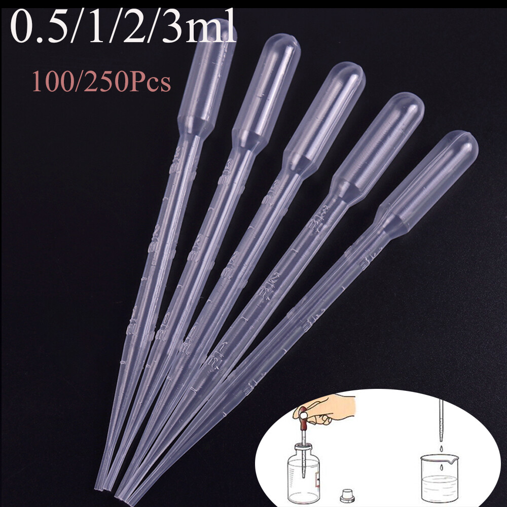 HWSJ 100 / 250Pcs Disposable Multi-function Graduated Dropper Lab ...