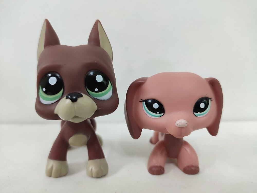 2ชิ้น/ล็อต LPS Toy Pet Shop Dog #1519 #2046 Littlest Pet Shop Kid Toy ...