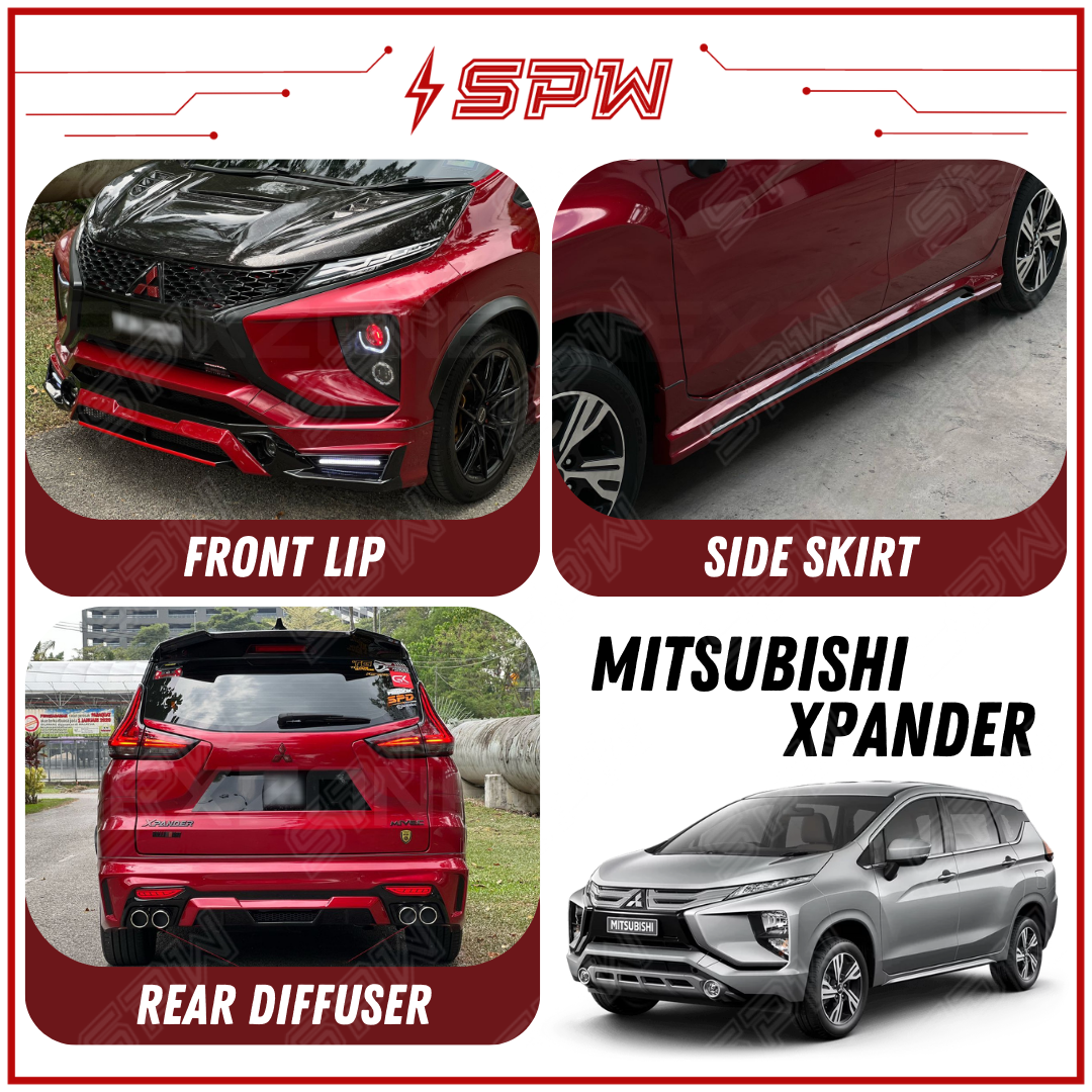 Mitsubishi Xpander VZMX Bodykit Front Lip Side Skirt Rear Diffuser Set ...