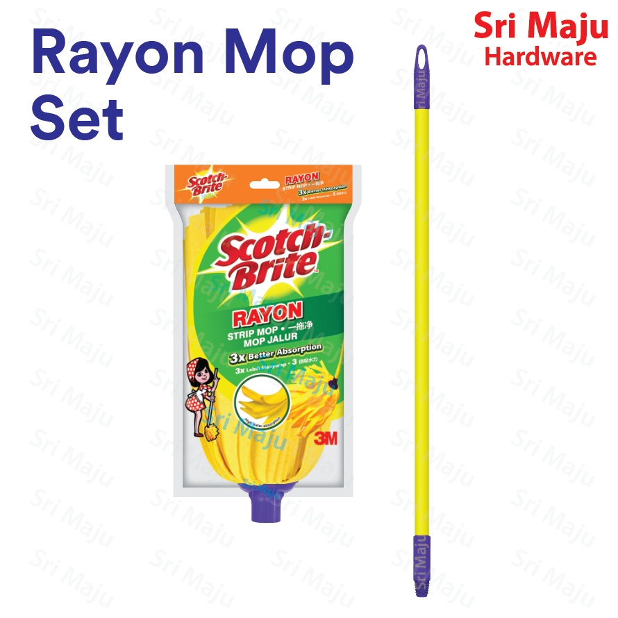 MAJU 3M Scotch Brite Rayon Strip Mop Jalur Penyerap 3x Water Absorbent ...