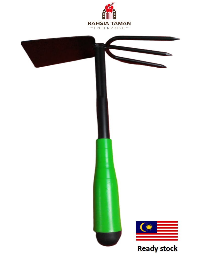 Mini Cangkul & Serampang tiga (2 dalam 1 alatan kebun) | Lazada