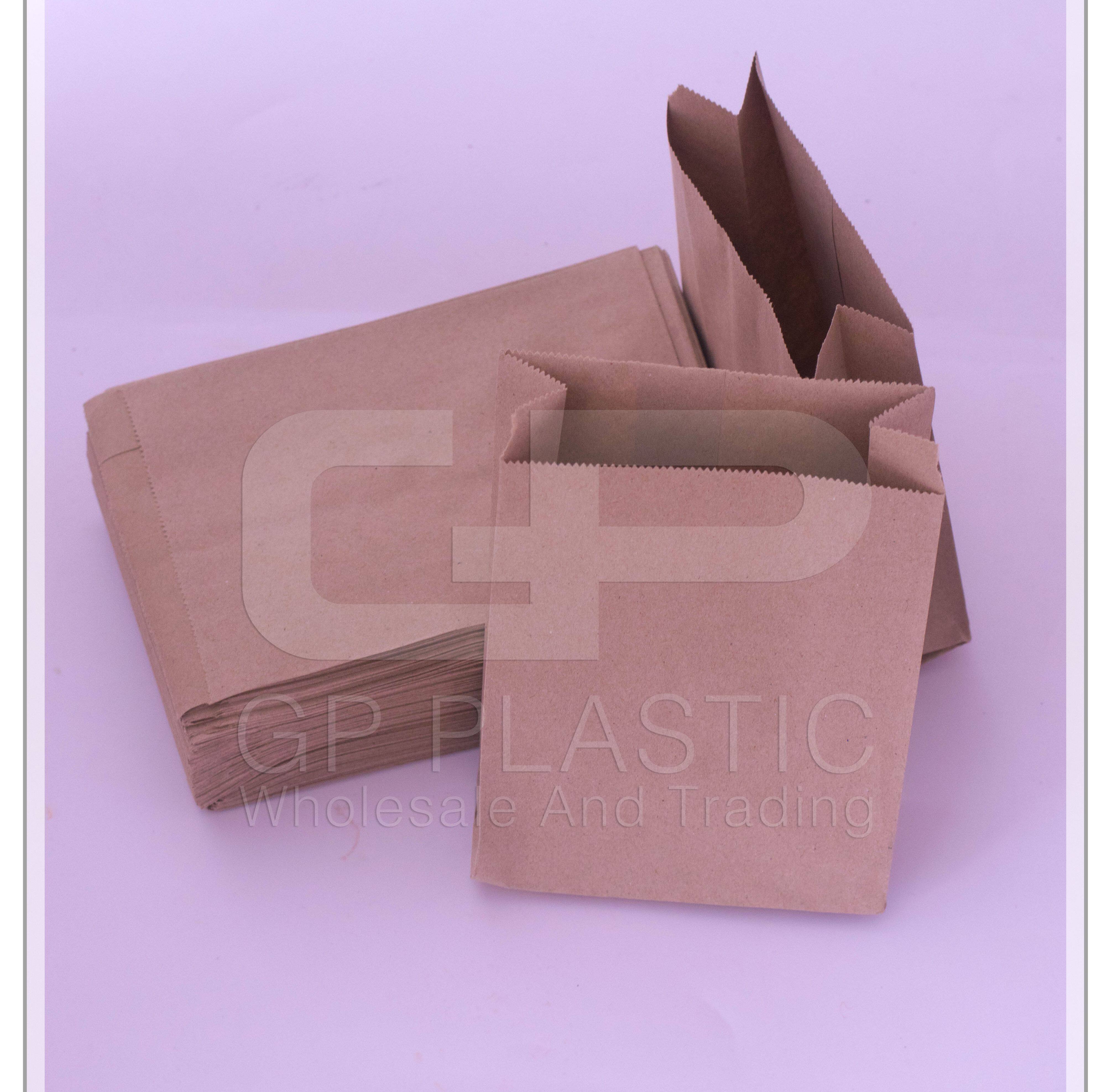 kraft paper bag 4s/5s/6s for waffle and goreng pisang beg kertas 100pcs ...