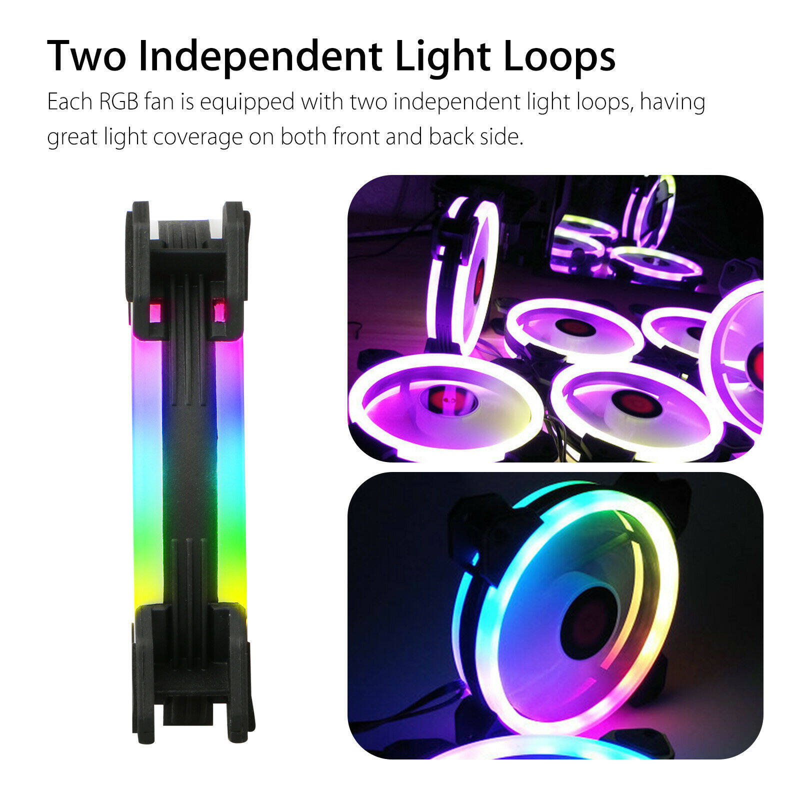 LED Cooling Fan for Computer พัดลมระบายความร้อน Remote ControlRGB 120 ...