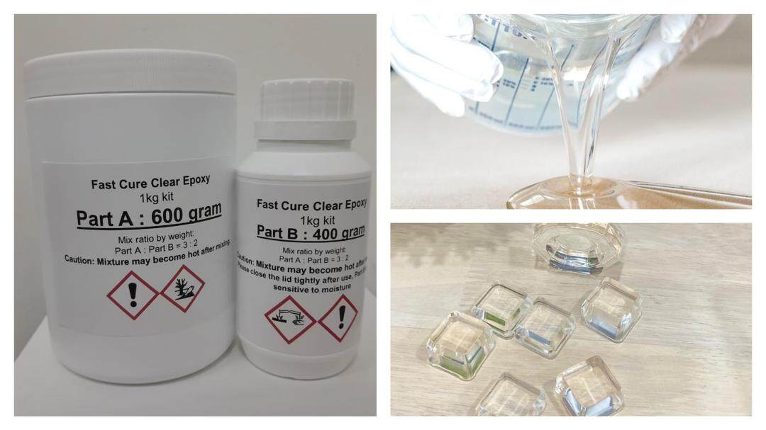 FAST DRY Epoxy AB Resin Glue (透明环氧树脂) Hard Clear High Gloss Crack ...