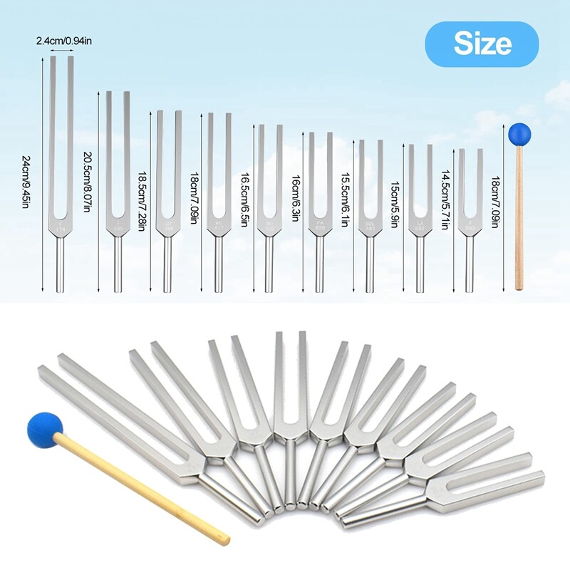 Tuning Fork Set - 9 Tuning Forks for Healing Chakra,Sound Therapy,Keep ...