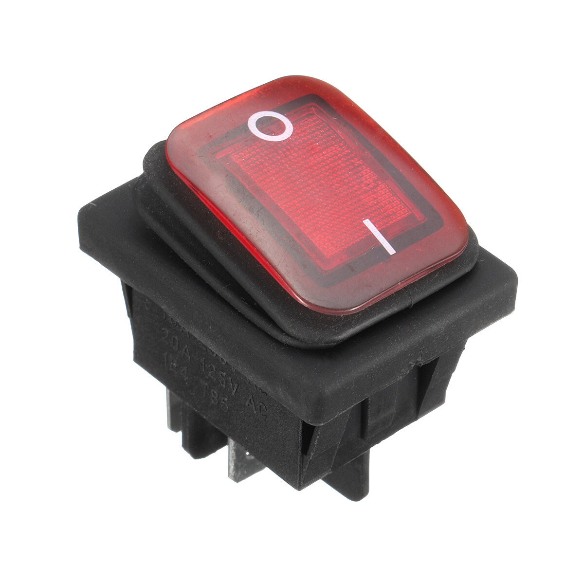 IP65 12V Light Red Square ON-OFF 16A/20A Waterproof Rocker Switch 4Pins ...