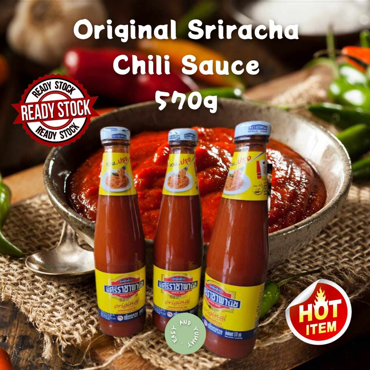 [EASY&YUMMY] Original Sriracha Chili Sauce Sriracha Panich Medium Spicy ...