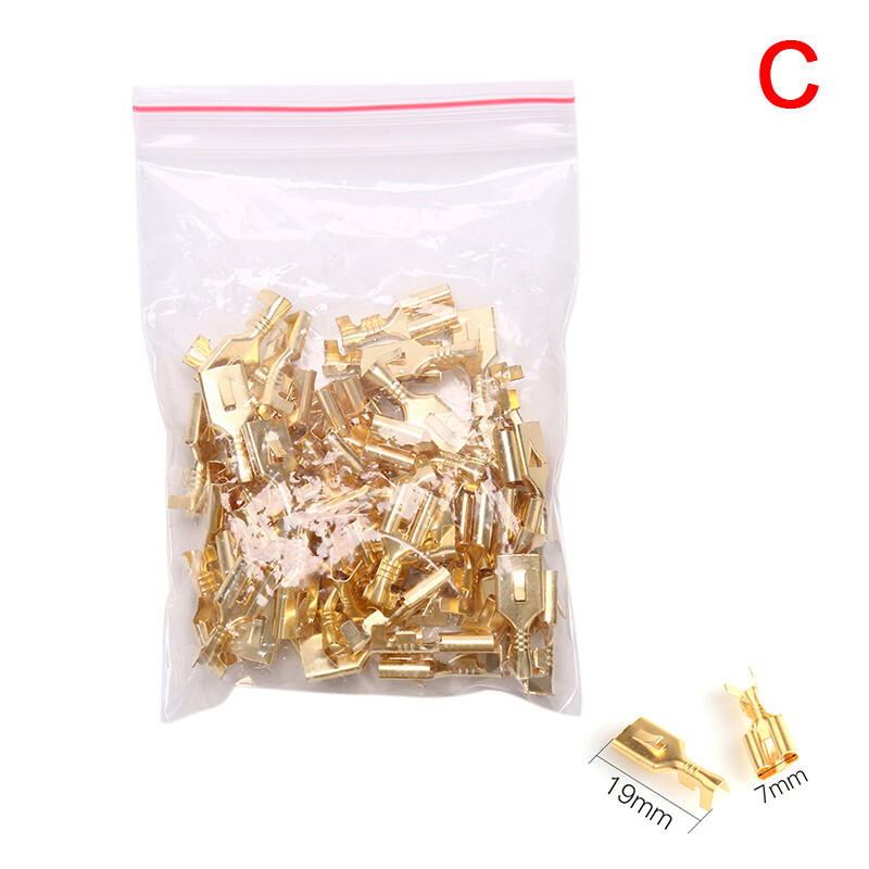 LEI 50PCS 6.3 Crimp Terminal Male Female Spade Connector Crimping ...