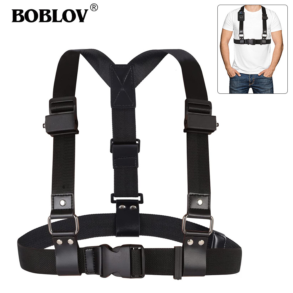 BOBLOV Body Camera Chest Strap, Adjustable Black Chest Harness Mount Belt for All Brand Body ...