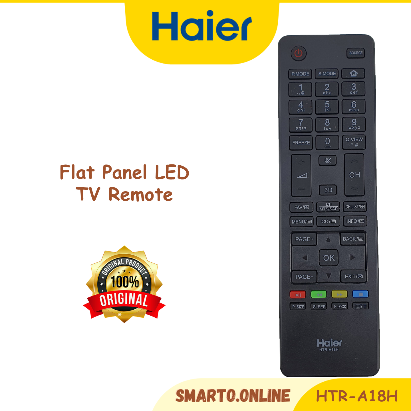 Haier LED TV Remote Control (HTA-A18H) Haier Original Flat Panel LED TV ...