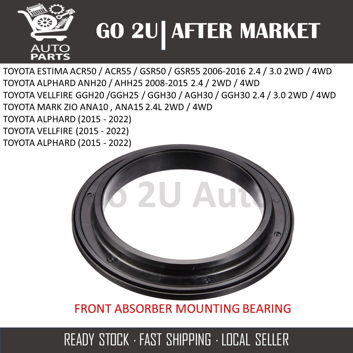 FRONT ABSORBER MOUNTING BEARING - 48619-28010 TOYOTA ESTIMA ACR50/ ACR55 / GSR50 / GSR55 2006 ...