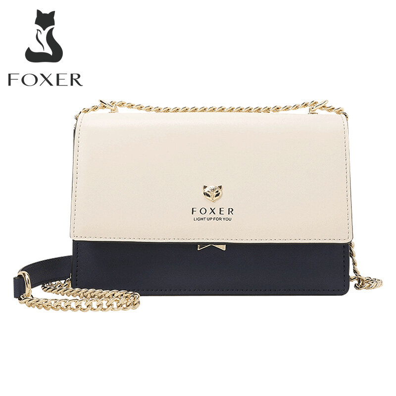 FOXER Fashion Luxury Messenger Bag Multi-Compartment Split Leather ...
