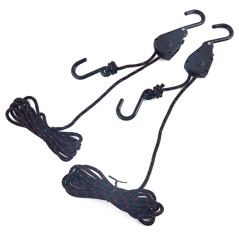 2PCS Pulley Ratchets Kayak And Canoe Boat Bow Stern Rope Lock Tie Down ...
