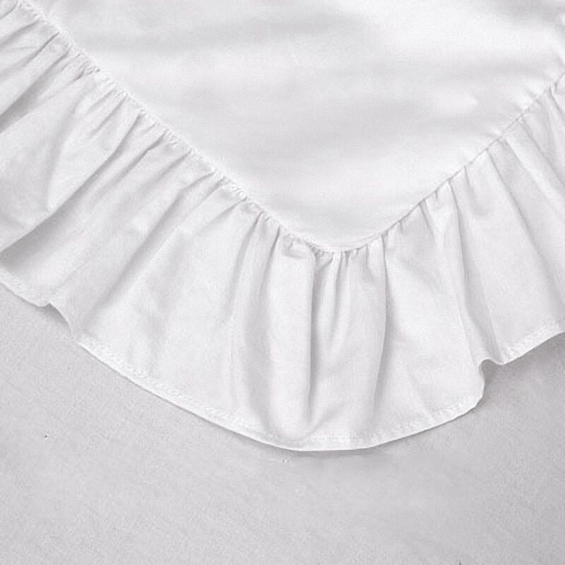 100% Cotton Ruffle Pillowcase Ruffled Pillow Cover White Pillow Case ...