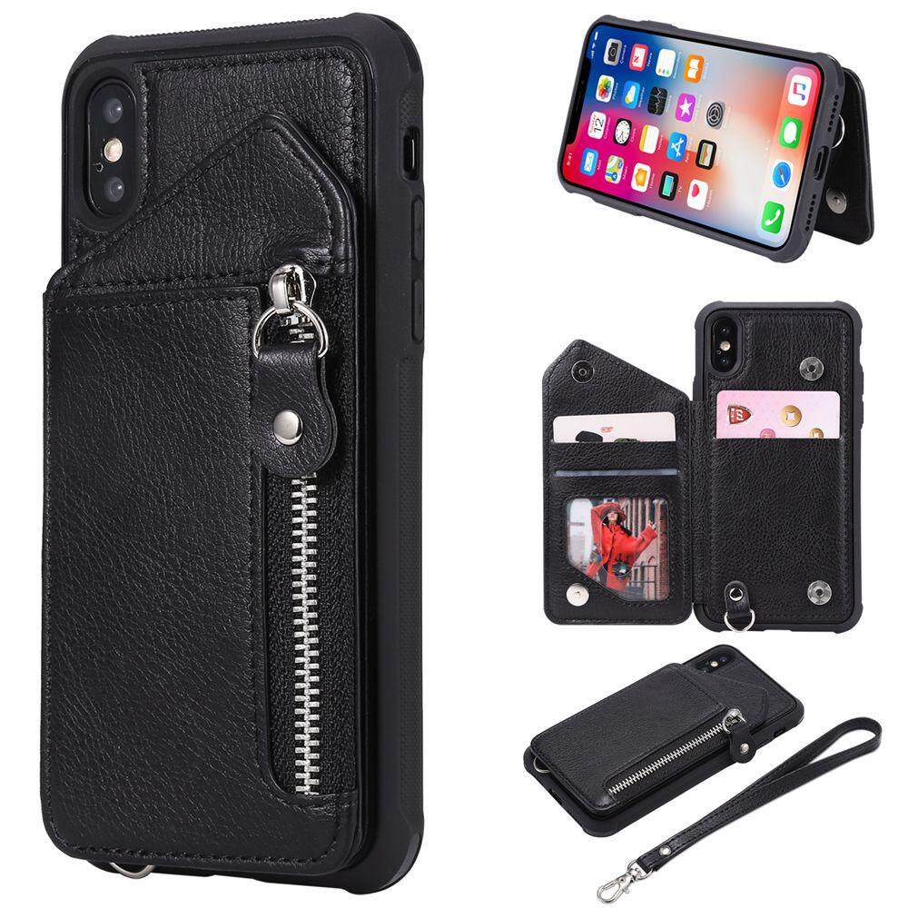 Maxlaber สำหรับ Apple iPhone XS Max PU Leather Credit Card Slot Cases ...