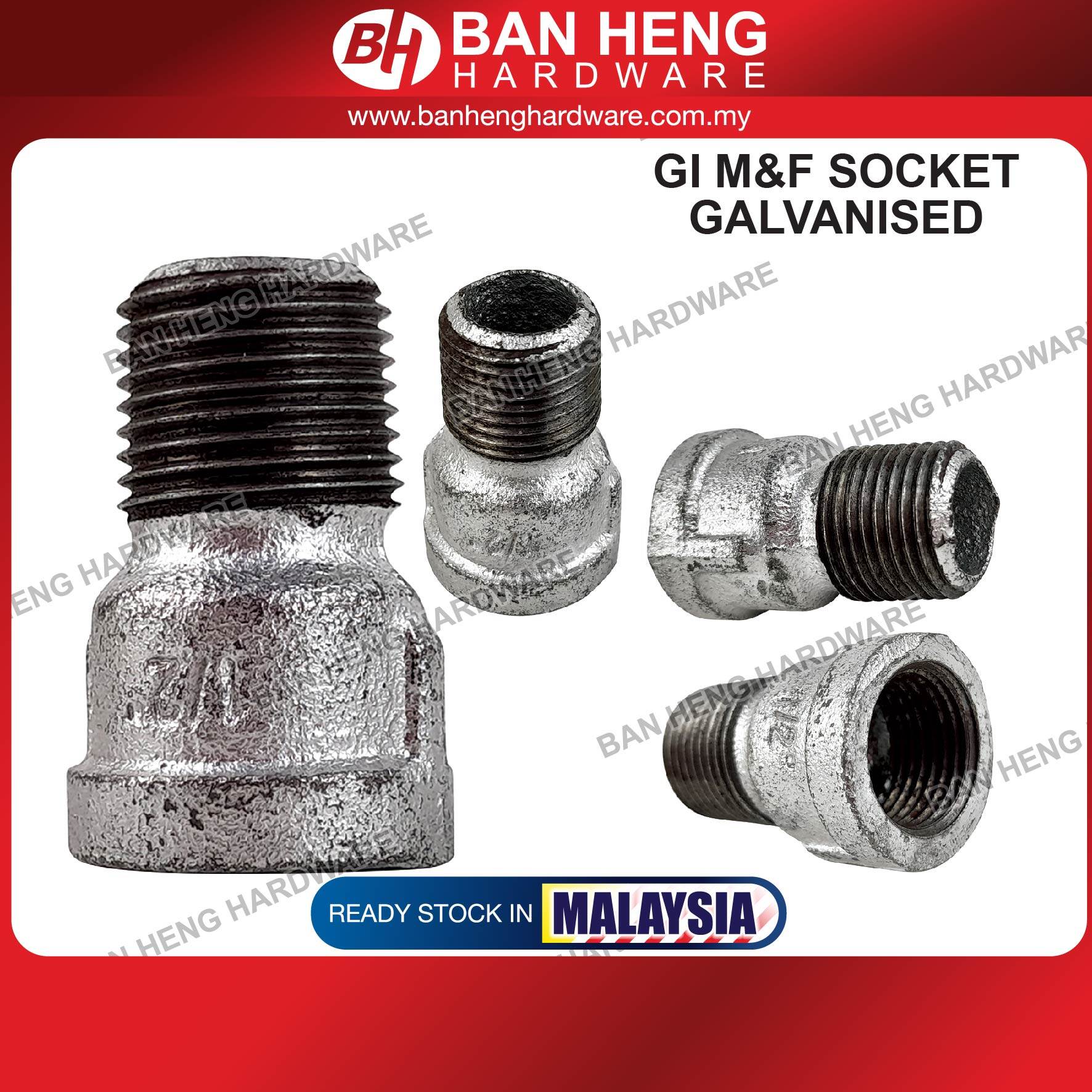 GI FITTING | GALVANIZED PAIP AIR FITTING GI M & F SOCKET | Lazada