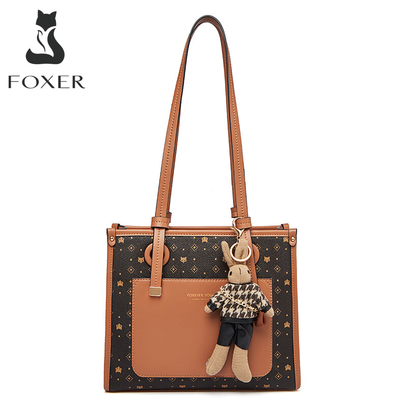 FOXER Women Retro Shoulder Bag Large Capacity Messenger Bag Office ...